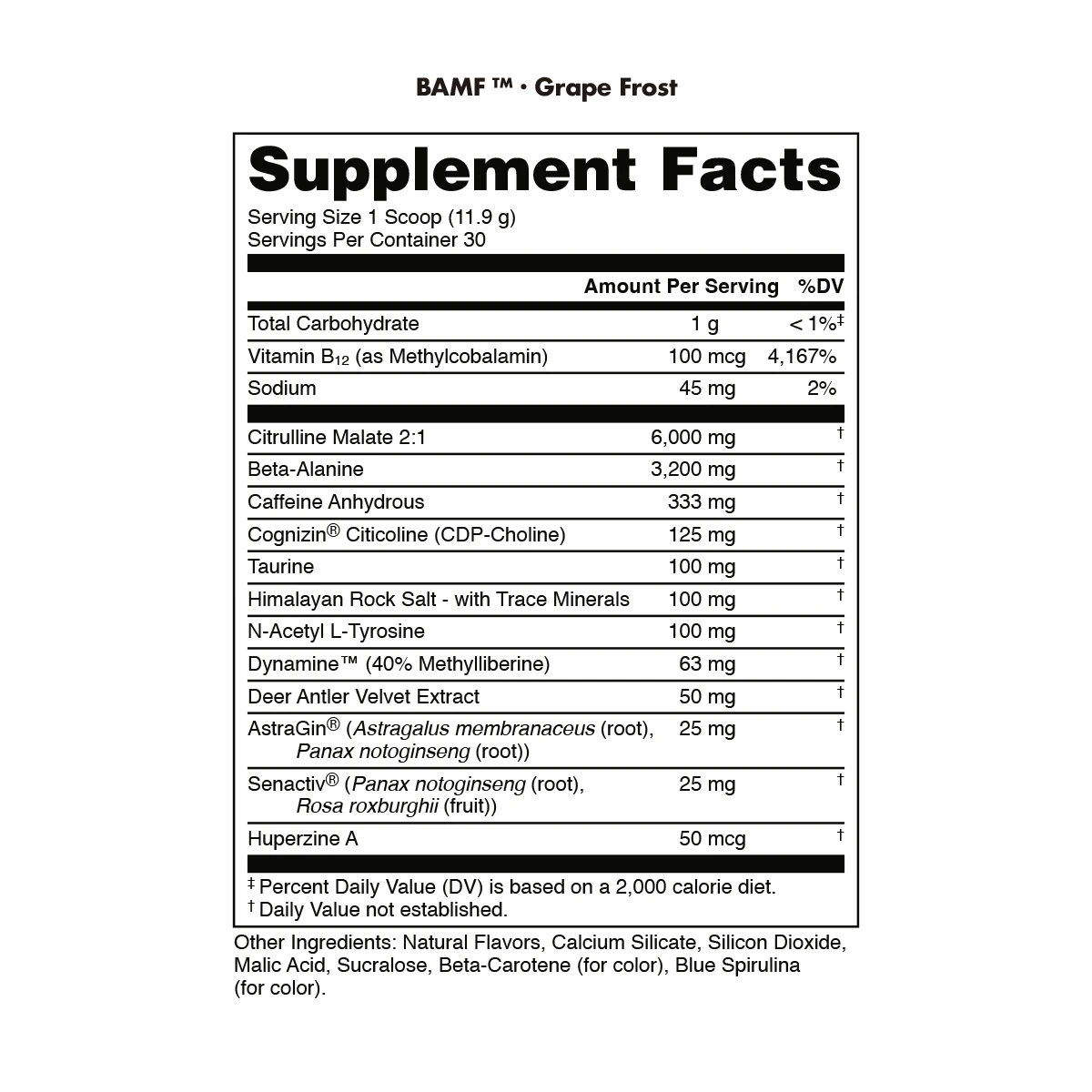 BAMF High Stimulant Nootropic Pre-Workout - Bucked Up